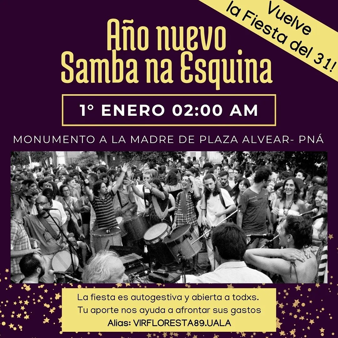 Samba na esquina dará la bienvenida al 2024 en Plaza Alvear – El Diario ...